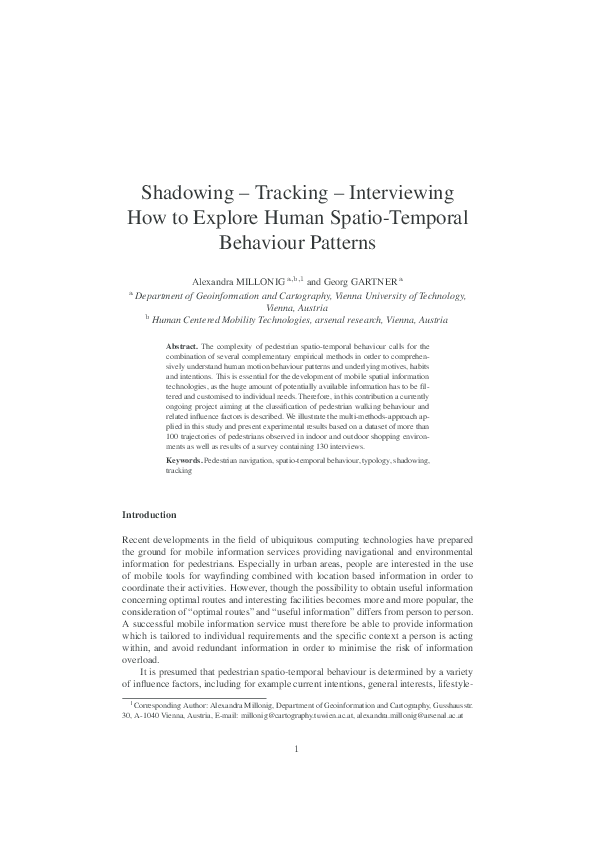 Pdf Shadowing Tracking Interviewing How To Explore Human Spatio