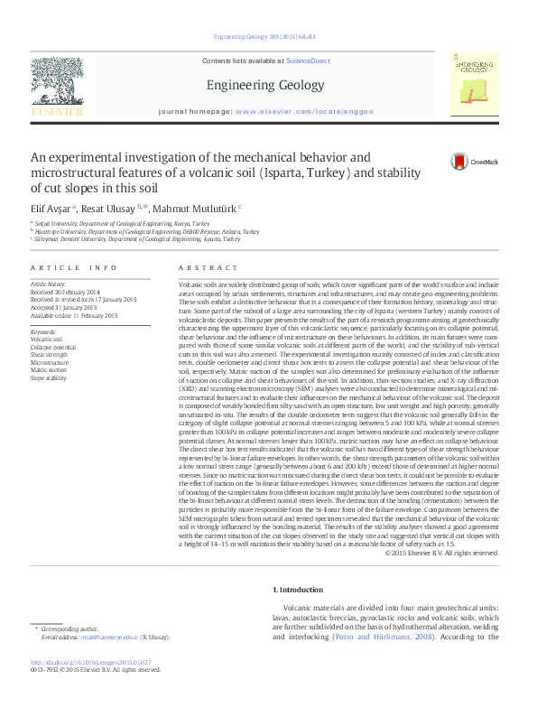 (PDF) An experimental investigation of the mechanical behavior and ...
