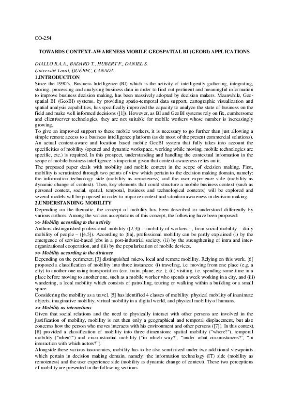 (PDF) Towards context-awareness mobile Geospatial BI (GeoBI) applications