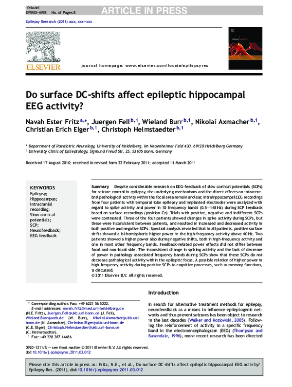 (PDF) Do surface DC-shifts affect epileptic hippocampal EEG activity?
