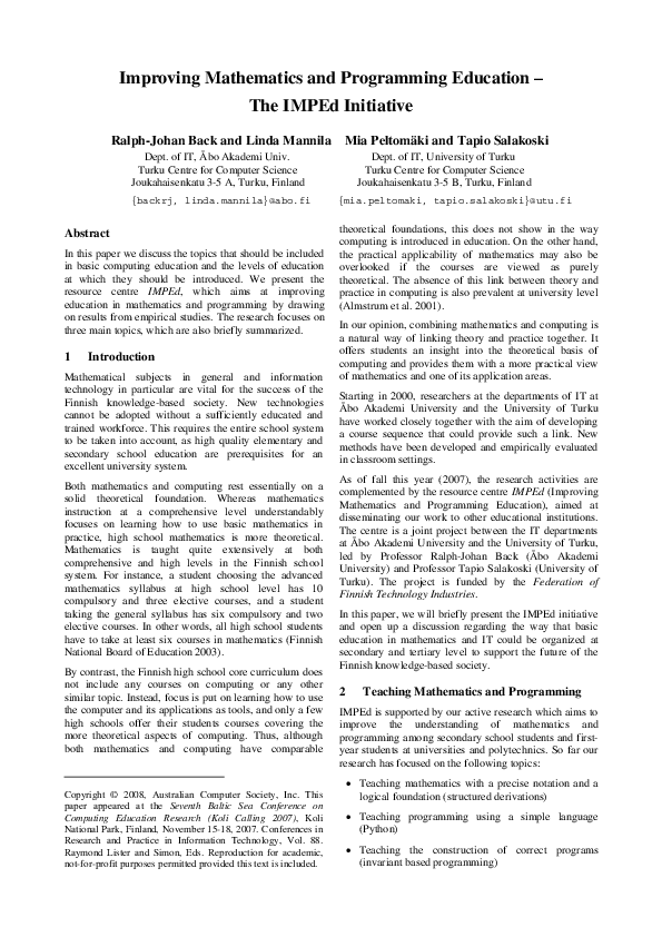 computer mathematics for programmers pdf