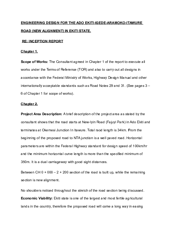 (DOC) INCEPTION REPORT FOR FEEDBACK INFRASTRUCTURE LTD