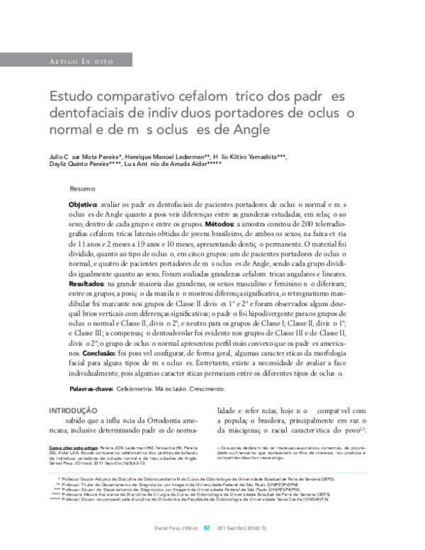 (PDF) Comparative cephalometric study of dentofacial patterns of ...