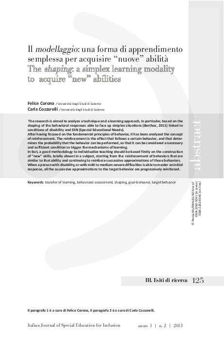 (PDF) Il transfert di apprendimento e l’assessment comportamentale nel ...