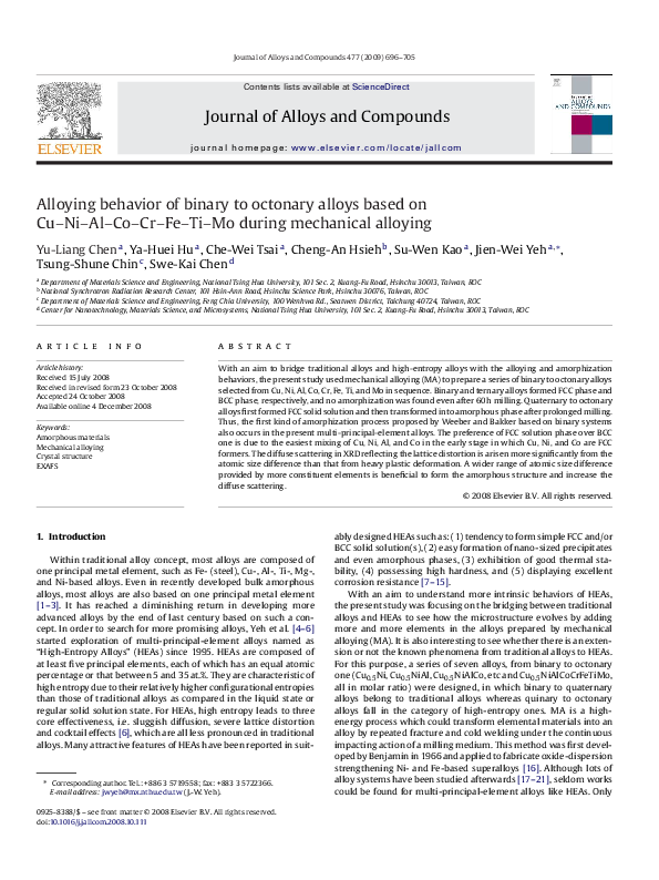 (PDF) Alloying behavior of binary to octonary alloys based on Cu–Ni–Al ...