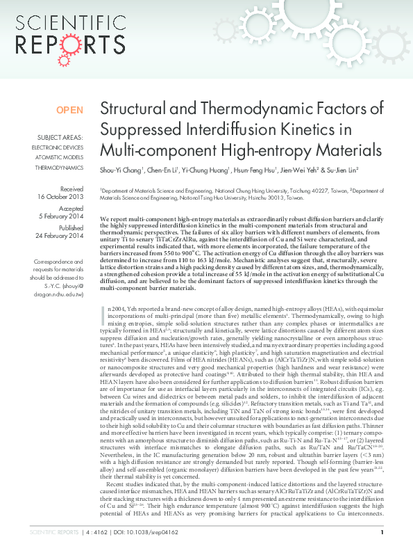 (PDF) Structural and Thermodynamic Factors of Suppressed Interdiffusion ...
