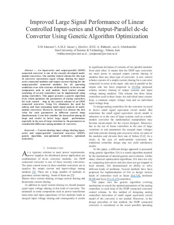 Pdf Improved Large Signal Performance Of Linear Controlled Input Series And Output Parallel Dc