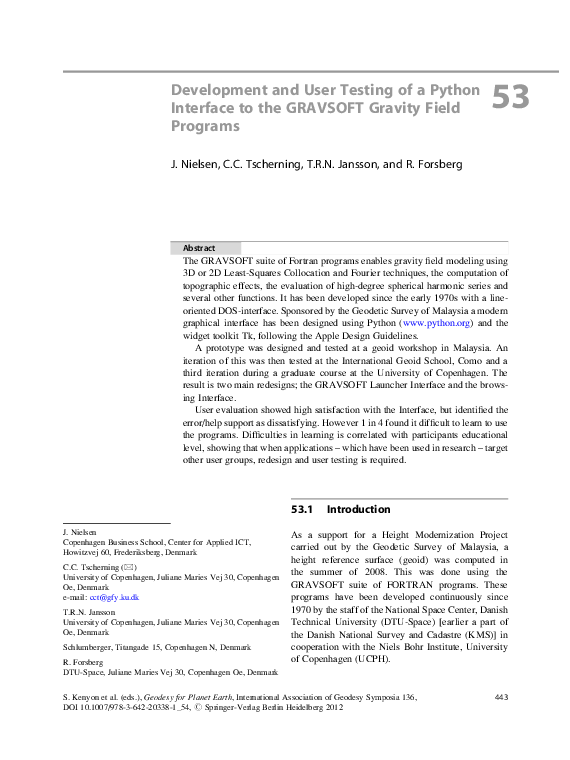 Pdf Development And User Testing Of A Python Interface To The Gravsoft Gravity Field Programs
