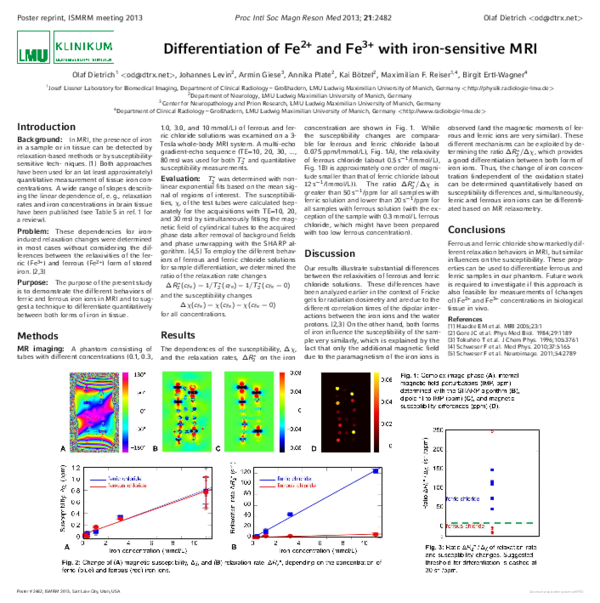 (PDF) Differentiation of Fe2+ and Fe3+ with iron-sensitive MRI