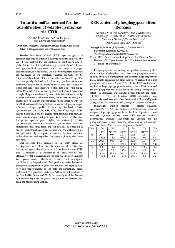 (PDF) REE content of phosphogypsum from Romania