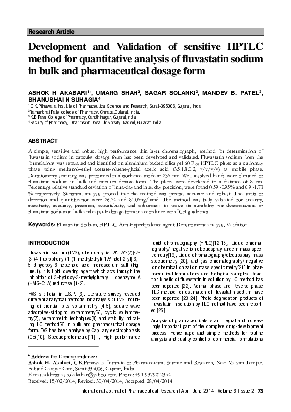 (PDF) Development and Validation of sensitive HPTLC method for quantitative analysis of ...