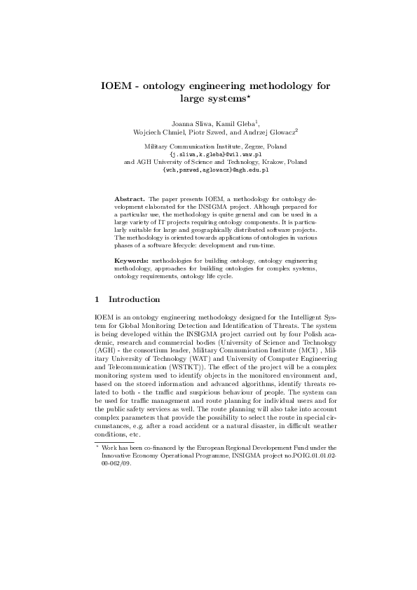 (PDF) IOEM - Ontology Engineering Methodology for Large Systems