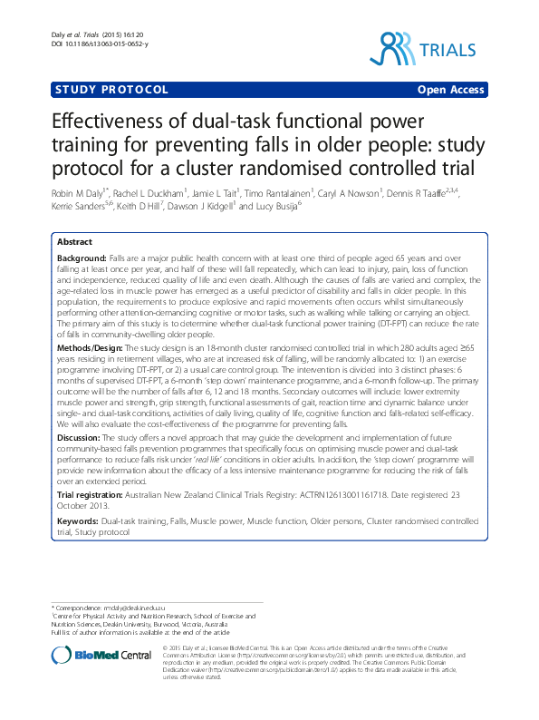 (PDF) Effectiveness of dual-task functional power training for ...