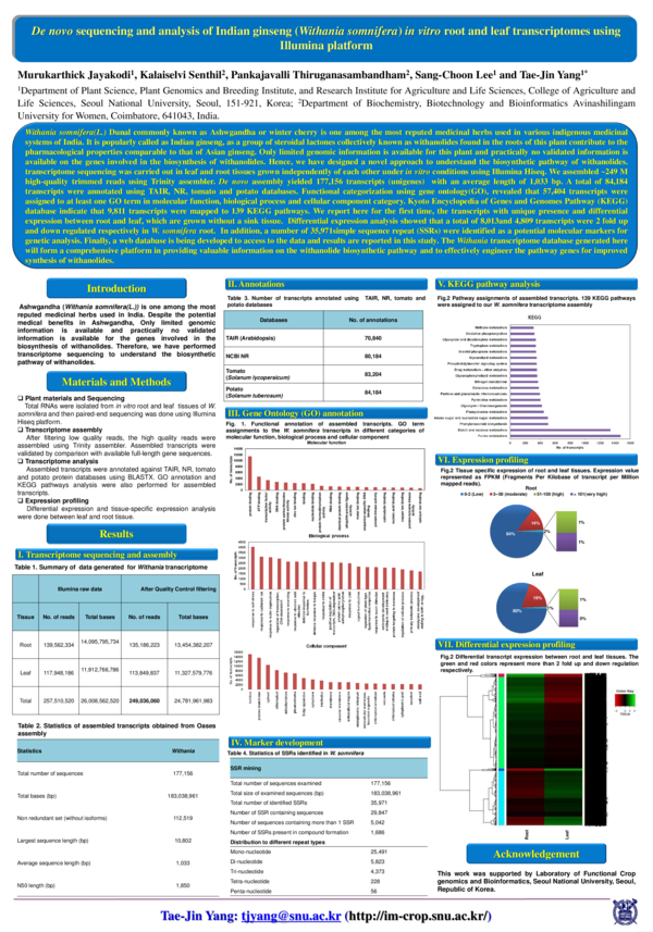 Pdf De Novo Sequencing And Analysis Of Indian Ginseng Withania