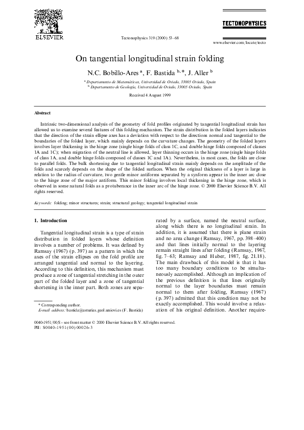 (PDF) On tangential longitudinal strain folding