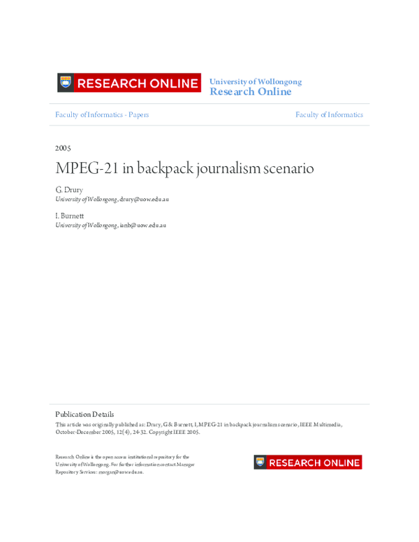 (PDF) MPEG-21 in a Backpack Journalism Scenario