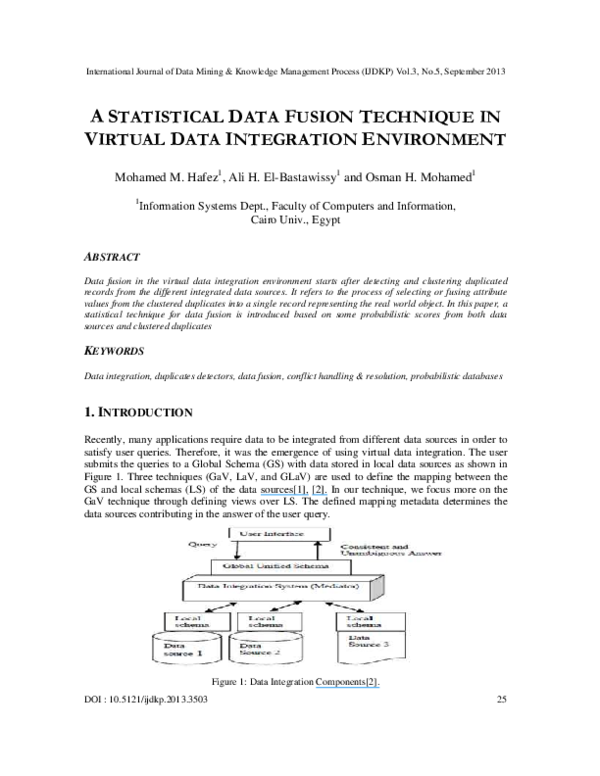 Pdf A Statistical Data Fusion Technique In Virtual Data Integration