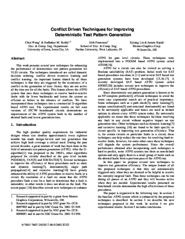(PDF) Conflict driven techniques for improving deterministic test ...
