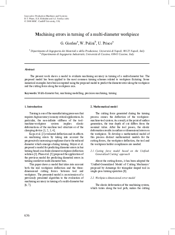(PDF) Machining errors in turning of a multi-diameter workpiece