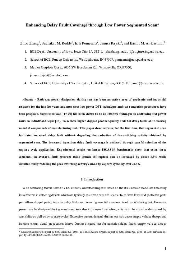(PDF) Enhancing delay fault coverage through low-power segmented scan