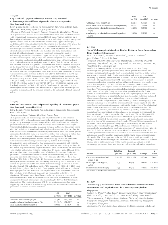 (PDF) Tu1327 One- or Two-Person Technique and Quality of Colonoscopy: a ...