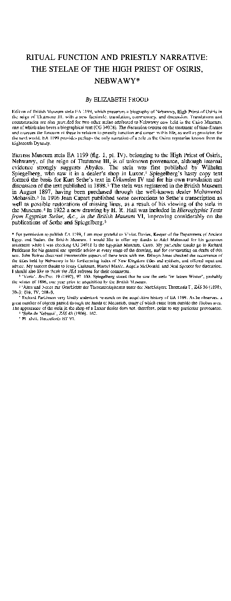 (PDF) Ritual function and priestly narrative: the stelae of the high ...