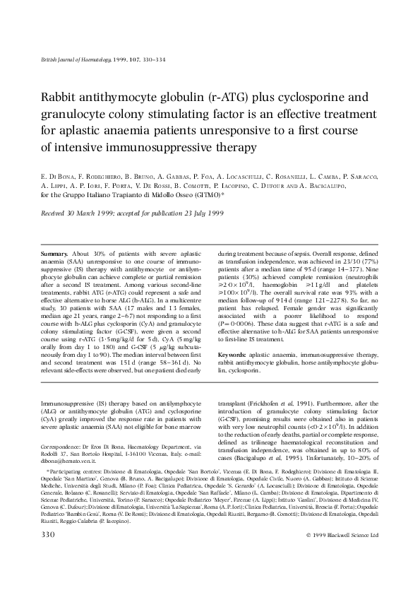(PDF) Rabbit antithymocyte globulin (r-ATG) plus cyclosporine and ...