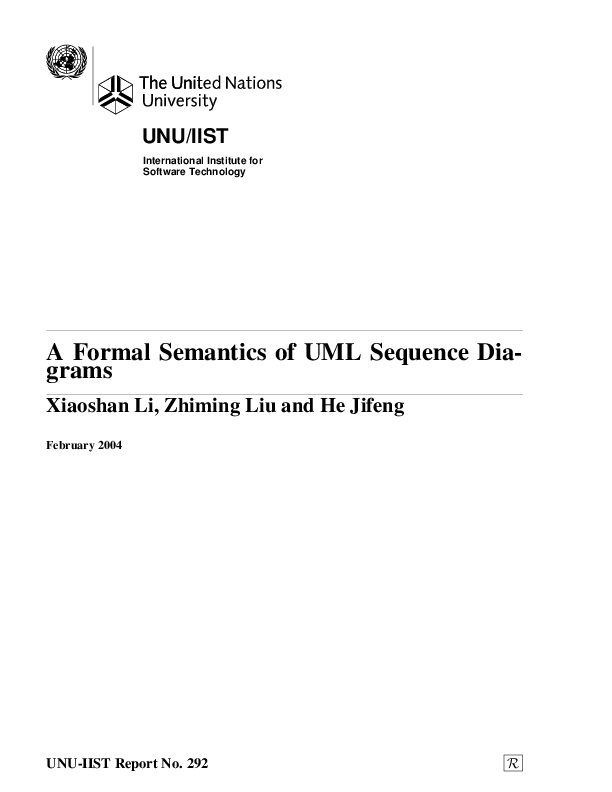 Pdf A Formal Semantics Of Uml Sequence Diagram Zhiming Liu