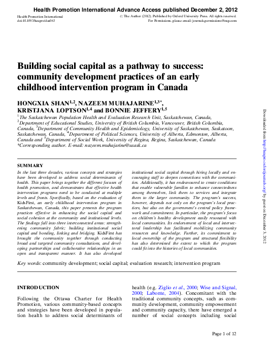 (PDF) Effectiveness of home visiting programs on child outcomes: a ...