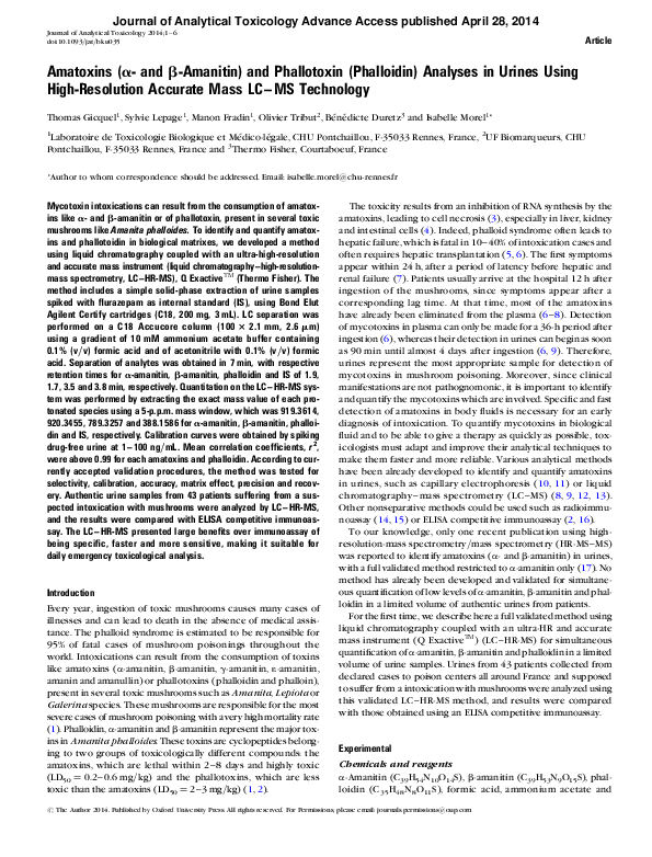 (PDF) Amatoxins ( - and -Amanitin) and Phallotoxin (Phalloidin ...