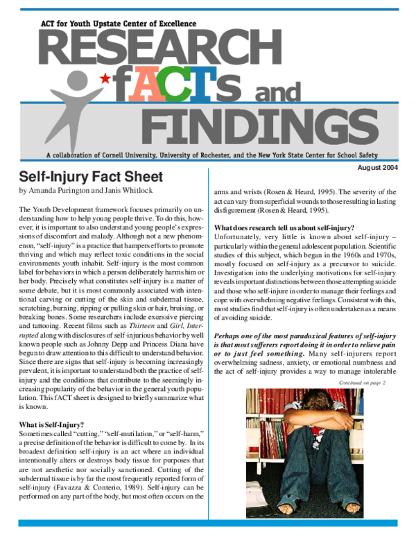 (PDF) Self-Injury Fact Sheet