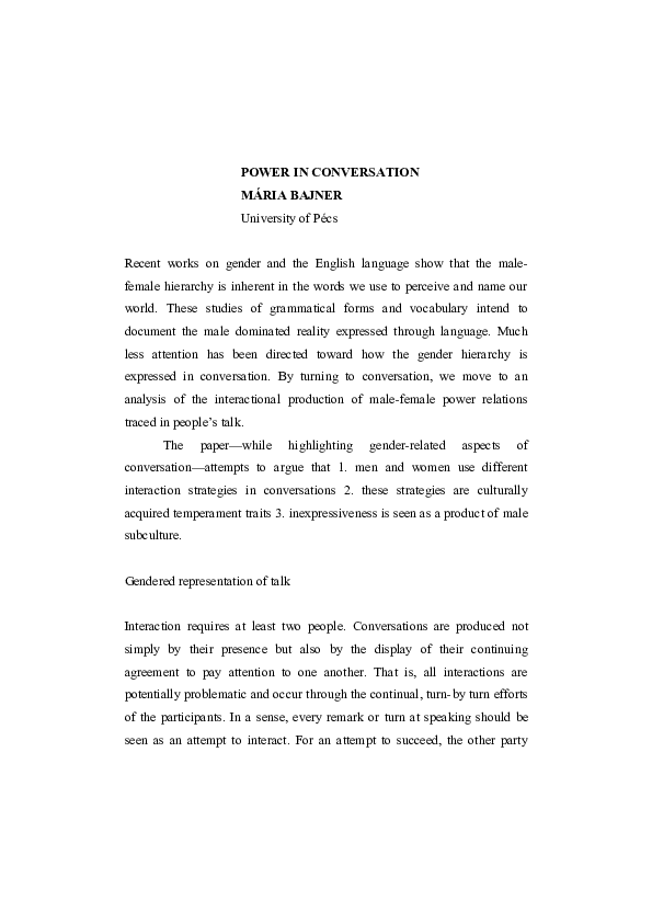 (DOC) Power In Conversation