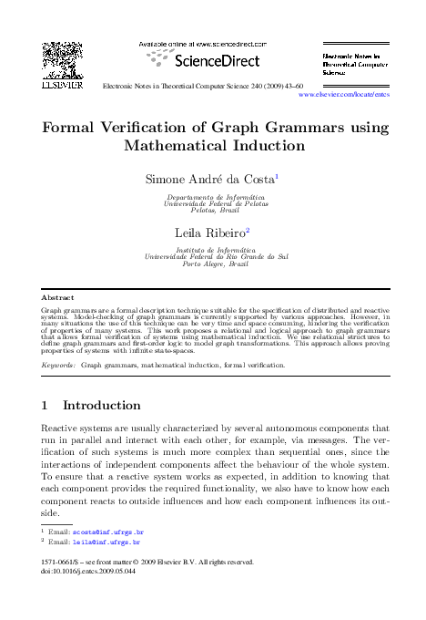 Pdf Formal Verification Of Graph Grammars Using Mathematical Induction Simone Da Costa