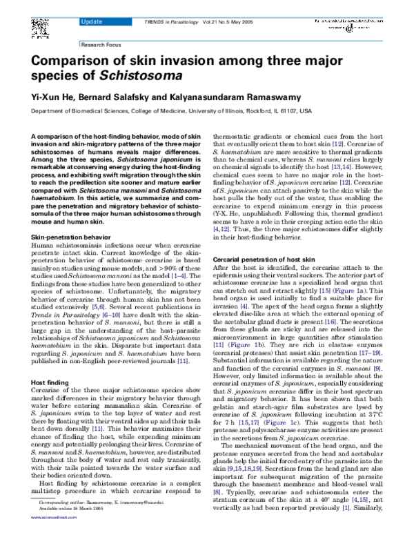 (PDF) Comparison of skin invasion among three major species of