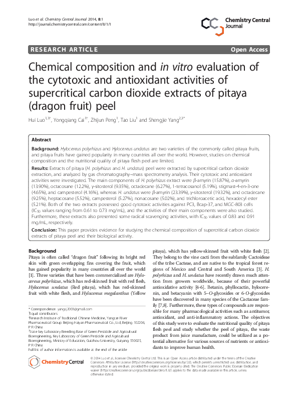Pdf Chemical Composition And In Vitro Evaluation Of The Cytotoxic And