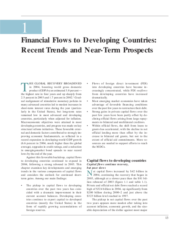 (PDF) Financial Flows to Developing Countries: Recent Trends and Near ...