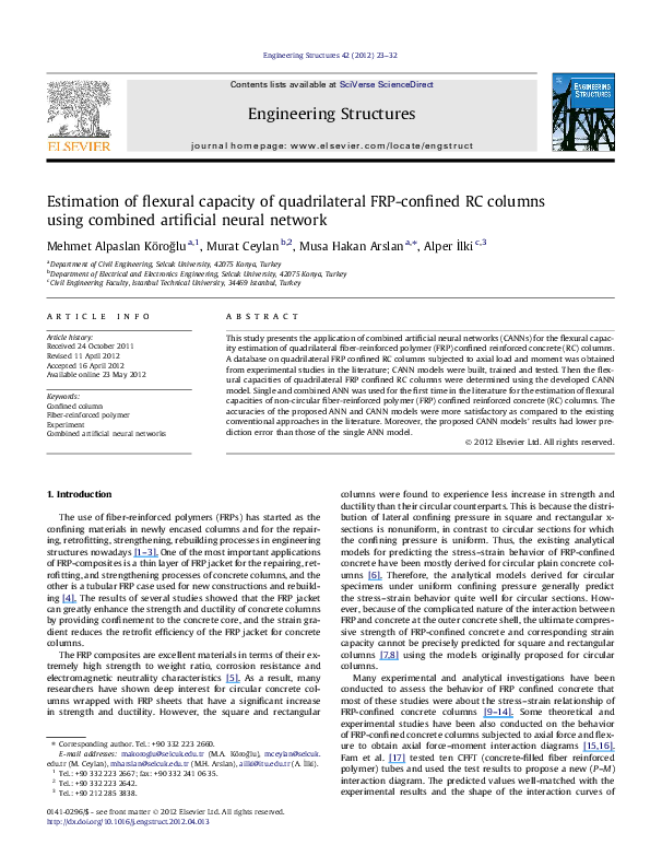 (PDF) Estimation of flexural capacity of quadrilateral FRP-confined RC columns using combined ...