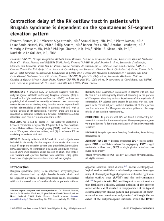 (PDF) Contraction delay of the RV outflow tract in patients with ...