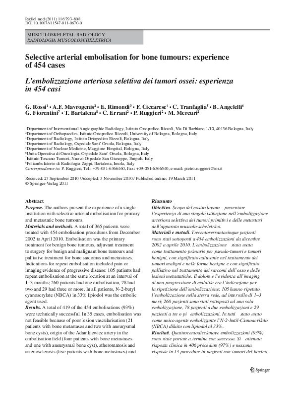 (PDF) Selective arterial embolization of 36 aneurysmal bone cysts of ...