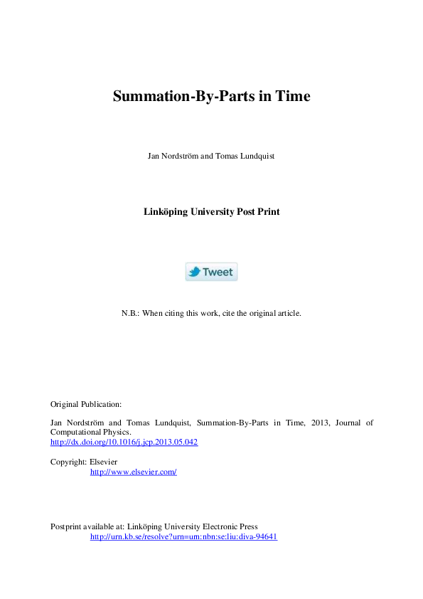(PDF) Summation-by-parts in time