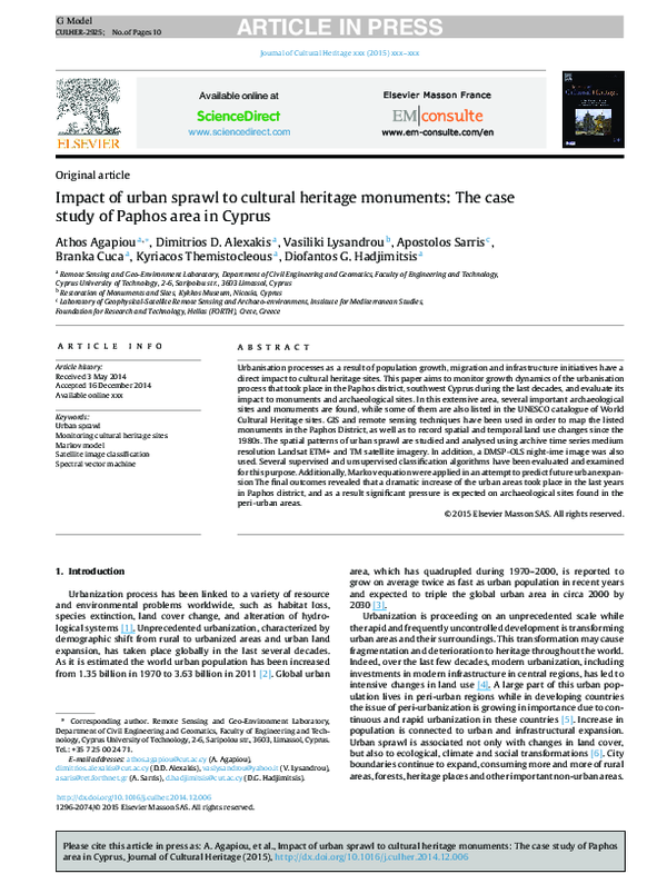 (PDF) Impact of urban sprawl to cultural heritage monuments: The case ...