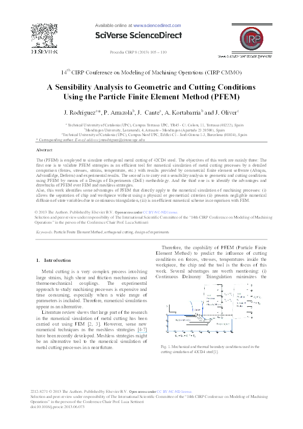 (PDF) A sensibility analysis to geometric and cutting conditions using the particle finite ...