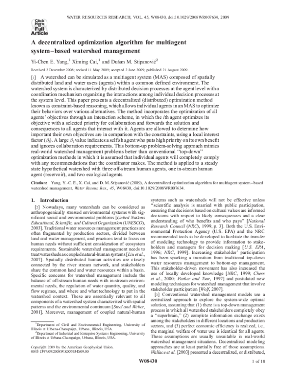 (PDF) A decentralized optimization algorithm for multiagent system ...