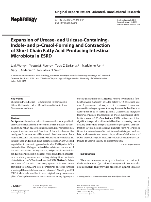 (PDF) Expansion of Urease- and Uricase-Containing, Indole- and p-Cresol ...