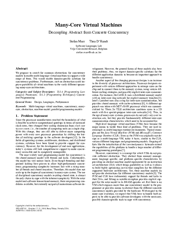 (PDF) Many-core virtual machines