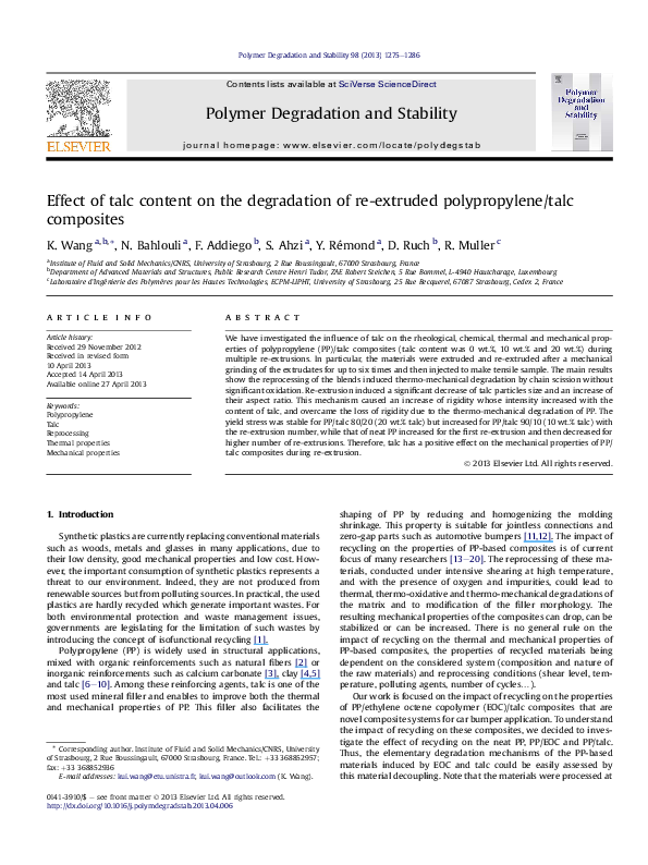 (PDF) Effect of talc content on the degradation of re-extruded ...
