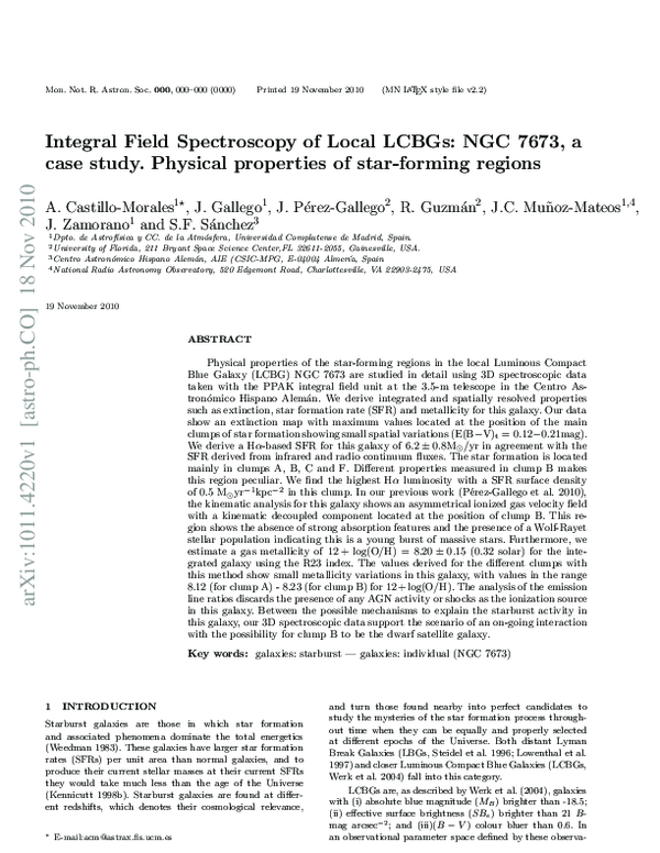 (PDF) Integral field spectroscopy of local LCBGs: NGC 7673, a case ...