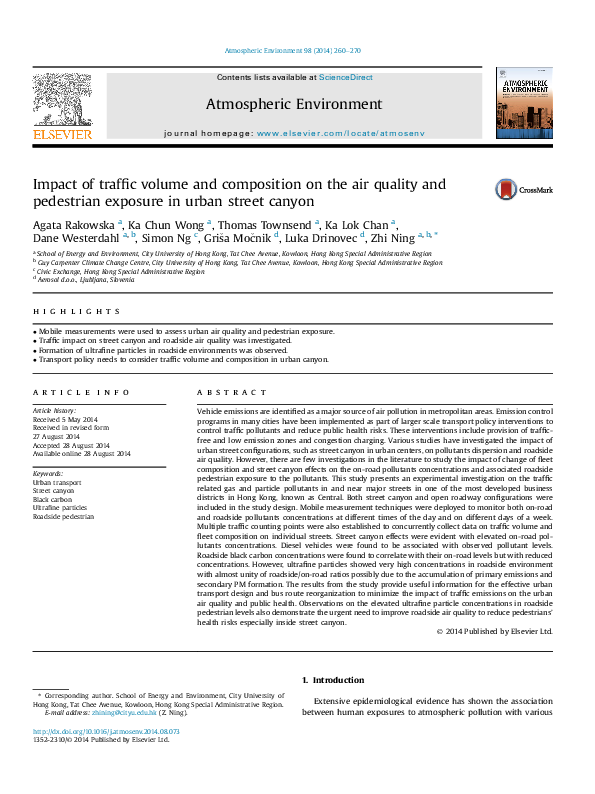 (PDF) Impact of traffic volume and composition on the air quality and ...