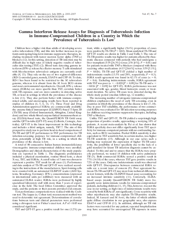 (PDF) Interferon-Gamma Release Assays Differentiate between ...