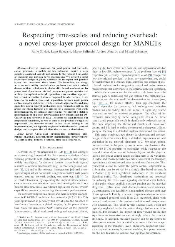 Pdf Respecting Time Scales And Reducing Overhead A Novel Cross Layer